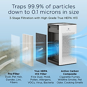 Medify MA-25 Air Purifier with True HEPA H13 Filter | 825 ft² Coverage in 1hr for Allergens, Smoke, Wildfires, Odors, Pollen, Pet Dander | Quiet 99.9% Removal to 0.1 Microns | Silver, 2-Pack