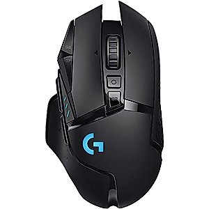 Logitech G502 Lightspeed Wireless Gaming Mouse, Hero 25K Sensor, 25,600 DPI, RGB, 11 Programmable Buttons, Long Battery Life, Powerplay- Compatible, PC/Mac - Black (Renewed)