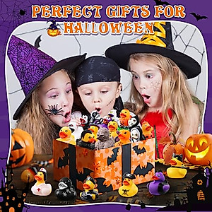 ANGGIKO 24 Pcs Halloween Rubber Ducks Gifts, Mini Rubber Ducks Bulk Bath Toys, Party Favors Rubber Duck for Jeep Halloween Decoration Trick or Treat Bags Fillers, Goodie Bags Stuffers Party Supplies