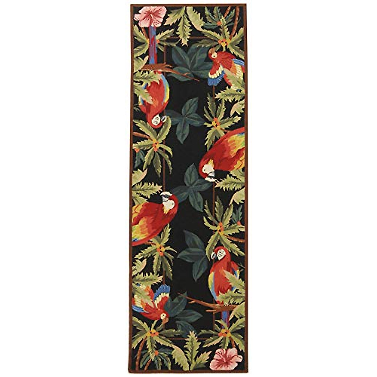 SAFAVIEH Chelsea Collection Runner Rug - 2'6" x 8', Black, Hand-Hooked French Country Wool, Ideal for High Traffic Areas in Living Room, Bedroom (HK296A)