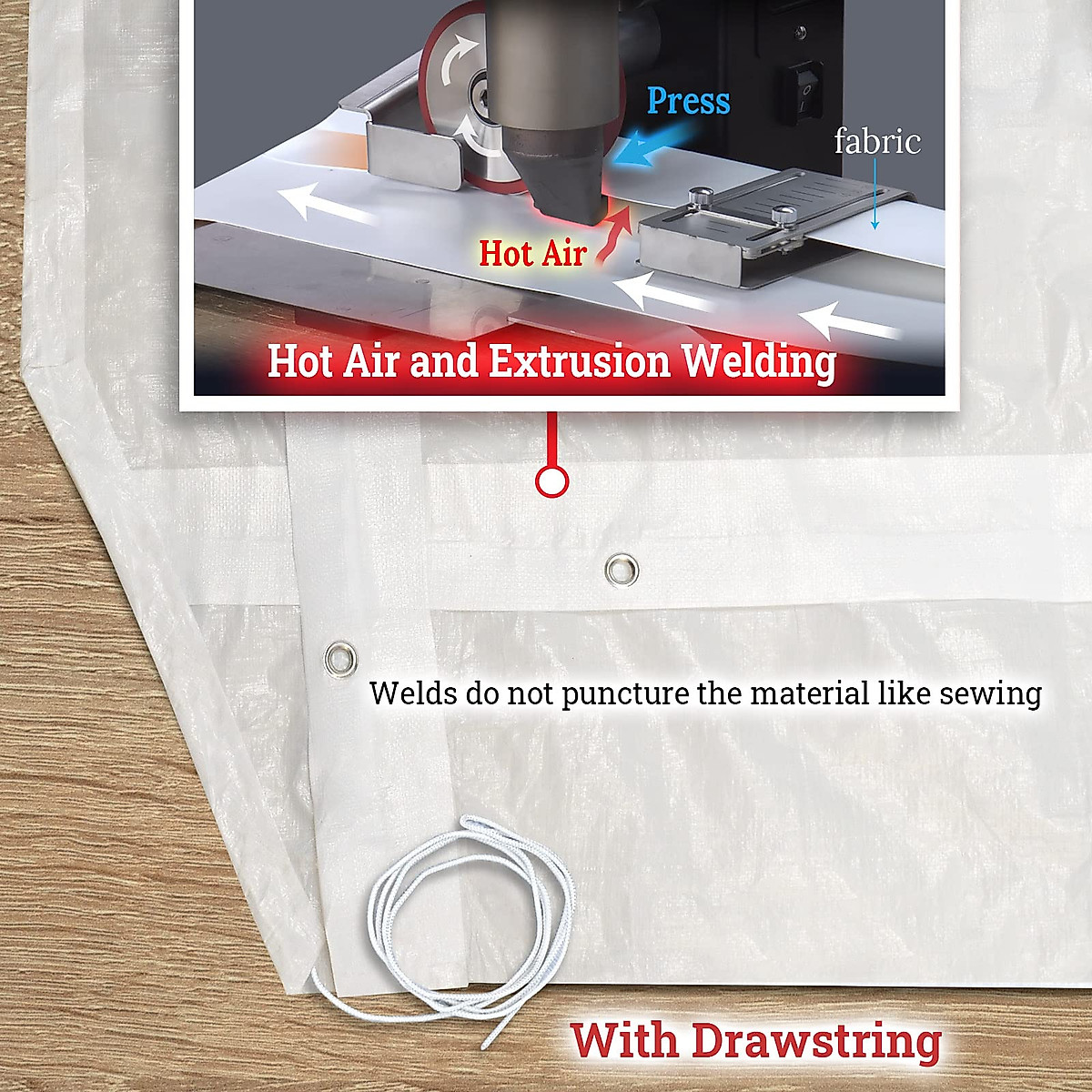 BenefitUSA 12'x20' Upgraded Carport Canopy Tent Garage Replacement Car Shelter Cover with Bungees,Frame is not Included (White)