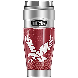 THERMOS Eastern Washington University OFFICIAL Radial Dots STAINLESS KING Stainless Steel Travel Tumbler, Vacuum insulated & Double Wall, 16oz