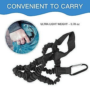 SUKIA Kayak Paddles Leash 2 Pack Black Kayaking Equipment with Quick Release Paddle Holder Clip D-Shape Carabiner Stretchable SUP Paddle Board Accessories Fishing Rod Leash Kit (Black x 2 Pack)