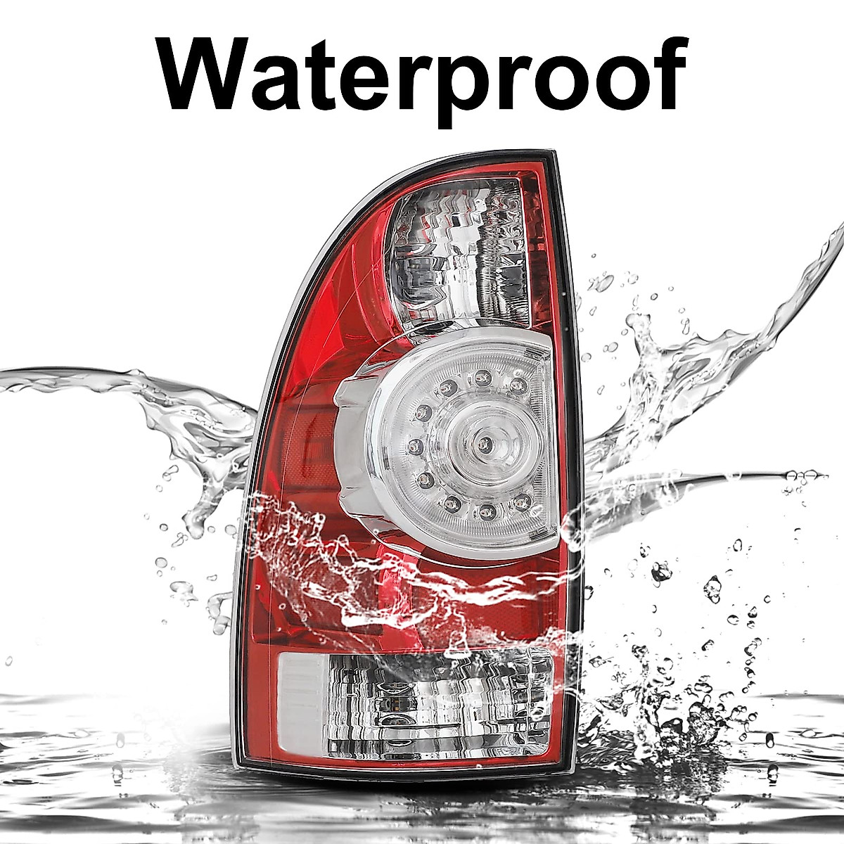 ALZIRIA LED Tail Light Rear Brake Lamp Compatible With 05-15 Tacoma 2005 2006 2007 2008 2009 2010 2011 2012 2023 2014 2015 Toyota Tacoma Driver And Passenger Side