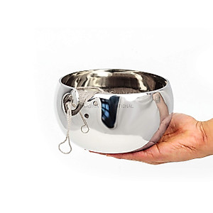 Opulent Silversmith Unbreakable Aluminum Metal Yarn Storage Bowl Nickel Plated for Skeins Hanks & Balls | Knitting & Crochet Notions | Nagina International (Large, Aluminum)