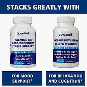 Dr. Maxwell Cortisol Manager Supplement, Supports Relaxation, Mood & Sleep in Times of Occasional Stress, Ashwagandha Rhodiola Adaptogens, Helps Maintain Normal Cortisol Levels, 120 Capsules