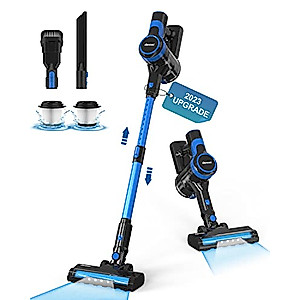 DEVOAC Cordless Vacuum Cleaner, 6 in 1 Stick Vacuum Cleaner with Powerful Suction, Lightweight Vacuum Cleaner with Rechargeable Battery, Convenient Handheld Vacuum for Carpet Hard Floor Pet Hair Home