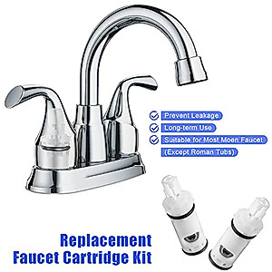 Enhon 6 Pack Faucet Cartridge Replacement Kit Compatible with Moen 1224 1224B Double Handle Faucets and Tub Showers, Durable Brass and Plastic