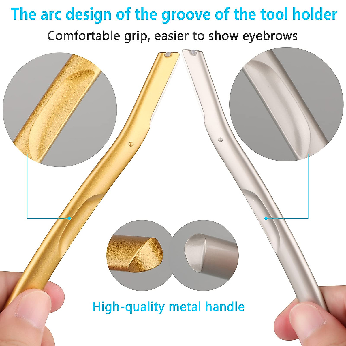 Dermaplaning tool, Stainless steel eyebrow trimmer, Women Facial Razor for Hair Removal, Scraper hair removal knife, Set of 2