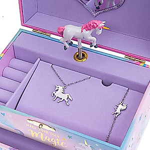 Jewelkeeper Unicorn Music Box & Little Girls Jewelry Set - 3 Unicorn Gifts for Girls