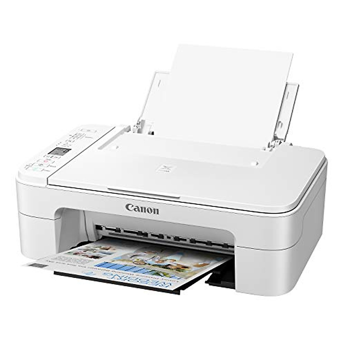 Canon PIXMA TS Series Wireless Inkjet All-in-One Printer - Print, Scan and Copy for Home or Office - up to 4800 x 1200 Resolution, 1.5 Segment LCD Display - White - BROAGE 6 Feet Printer Cable