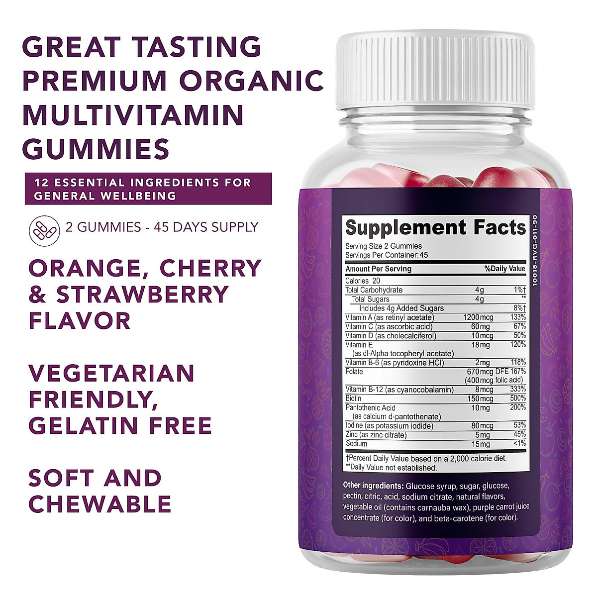 Complete Multivitamin Gummies for Adults – All-in-One Blend of Vitamin A B C D E Zinc and Biotin - Adult Vitamin Gummy for Energy and Immunity – 90 Delicious Gluten Free and Veggie Gummies