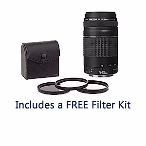 Canon EF 75-300mm f/4-5.6 III Lens with ProOptic 58mm Filter Kit