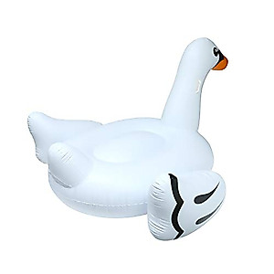 Toxz Swan Inflatable Ride-On Swimming Ring,Suitable for Children and Adults,Built-in Handles,74.8" X 78.7" X 49.2"(Ship from US!)