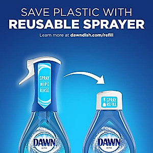 Dawn Platinum Powerwash Dish Spray, Dish Soap, Fresh Scent Bundle, 1 Spray (16oz) + 3 Refills (16oz each)