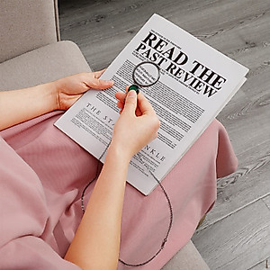 DragonflyDreams Magnifying Glass Necklace Gift, Magnifying Pendant Necklace Reading Magnifier for Elders Magnifying Lens for Book Newspapers Reading, Jewelry, Exploring Red