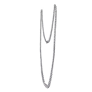 Amazon Essentials Platinum Plated Sterling Silver Riviera Necklace set with Graduated Round Cut Infinite Elements Cubic Zirconia (20.75 cttw), 17" (previously Amazon Collection)