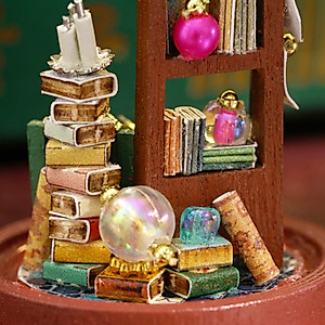 Spilay DIY Dollhouse Miniature with Wooden Furniture,DIY Dollhouse Kit Mini World Series with Glass Cover,1:24 3D Creative Room Gift for Adult Teenager Lover(Fingertip Magic)