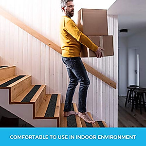 Delxo 4 inch x 30 Foot Anti-Slip Tape Outdoor Stair Treads, Non Slip Traction Stair Grip Tape, Best Grip, Friction, Abrasive Adhesive for Stairs Indoor, Black Grip Tape for Steps Outdoor