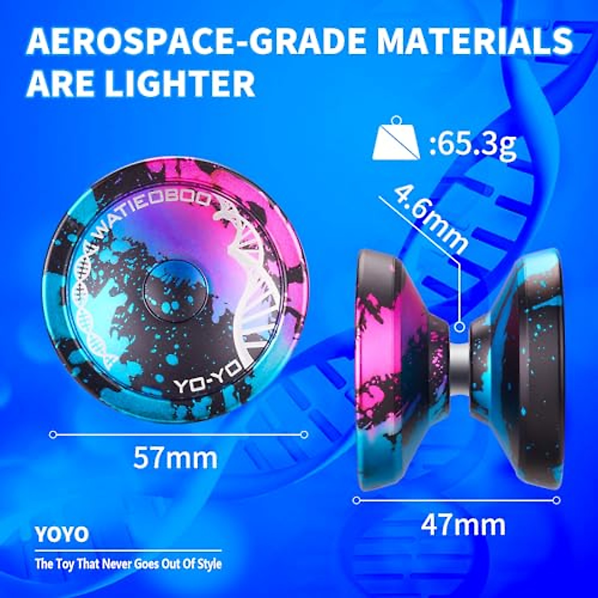 WATIEOBOO yoyo Professional Responsive Yoyo Bearing for Kids 8-12 Beginner Unresponsive Yo yo Bearing for Fingerspin yoyos Tricks with Yoyo Accessories-Dark Blue Pink