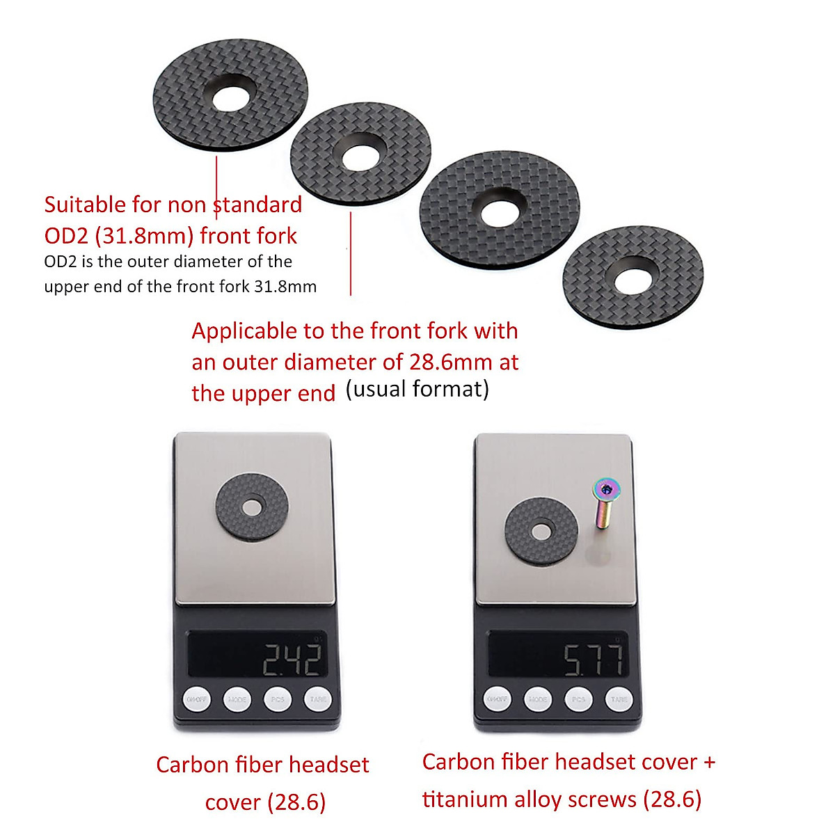 Bike Front Fork Stem Top ,Carbon Fiber Headset Top Cover for Mountain Road Bike