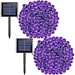 SOLARBABY Solar String Lights, 8 Modes Christmas Decorative Solar String Lights Outdoor Waterproof 200 Led Solar Fairy Lights White for Home Lawn Garden Wedding Patio Party Holiday-2 Pack