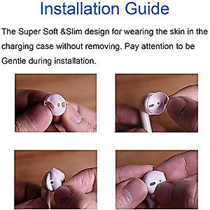 BLLQ Fit in Case AirPod Eartips Covers Anti-Slip Earuds Cover Silicone Compatible with AirPods 2 & AirPods 1 or EarPods 【 Fit in The Charging Case 】3 Pairs White/Gray/Black WGB