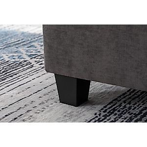 Aeffze Love Seat Sofa with Storage Ottoman Convertible Velvet 2 Seater Modular Sectional Modern Reversible Couch for Living Room Apartment Small Space (Dark Grey) (F8001-HOME)