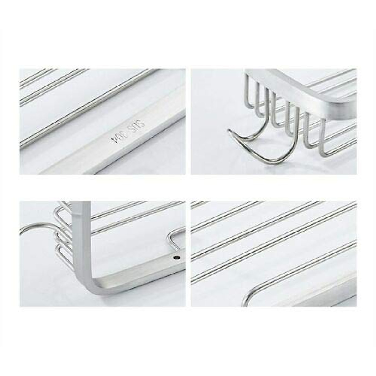 housebest Wall Mounted Brushed Nickel Shower Caddy Bath Organizer Storage Basket Soap Dish Holder Hooks Stainless Steel Shampoo, Conditioner Bathroom Accessories