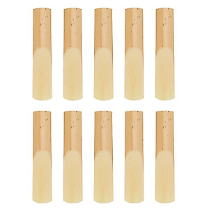 10PCs Tenor Saxophone Reeds Tenor Sax Accessories With Plastic Protective Cover Woodwind Musical Instrument Accessories for Beginners Educators Students