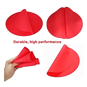 Multi-Purpose Silicone Original Microwave Mat - Reusable Non Stick Turntable Mat for Kitchen, Multi-Purpose Heat Resistant Oven Mat, Dishwasher Safe 12 inch (2 Pack, Red)