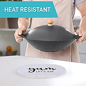 Stylish Trivets for Hot Dishes - Set of 2 - Ceramic Hot Pads for Kitchen Counter - Heat Resistant Mat - Trivets for Kitchen Counter - Farmhouse Style Hot Pot Holder - Trivets for Hot Pots and Pans