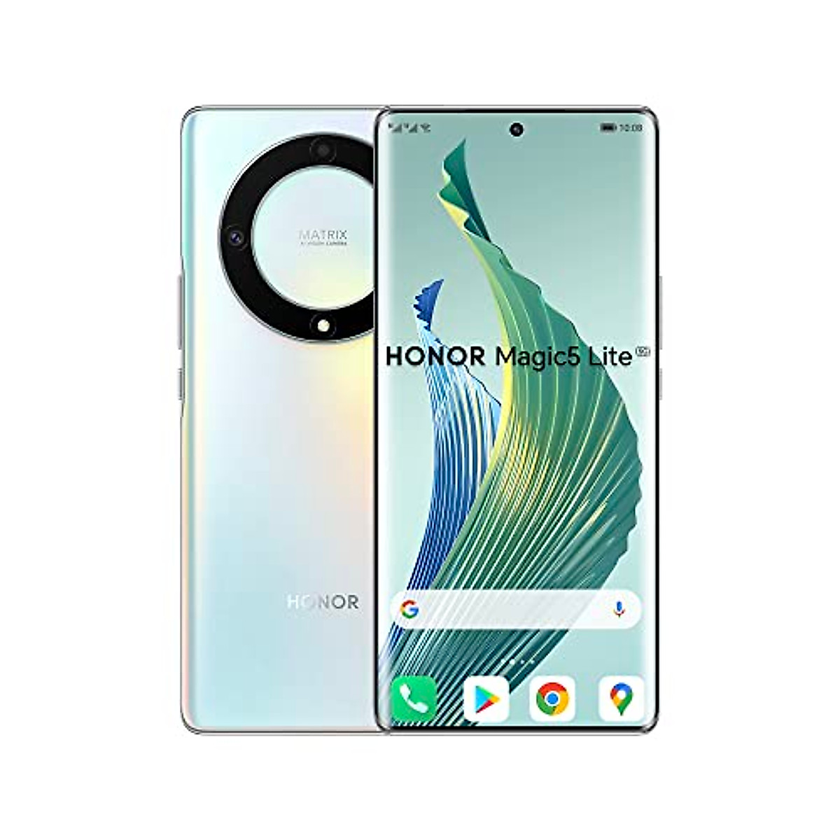 Honor Magic5 Lite Dual-SIM 128GB ROM + 6GB RAM (Only GSM | No CDMA) Factory Unlocked 5G Smartphone (Titanium Silver) - International Version