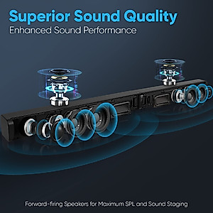 Pyle Home Convertible Soundbar with Bluetooth - 2 Ch 39" Soundbar Stereo Speaker for TV, Detachable, Wall Mountable, Class D Stereo Power Digital Amplifier, Optical, AUX, USB/TF Card Input - PHSPTW60
