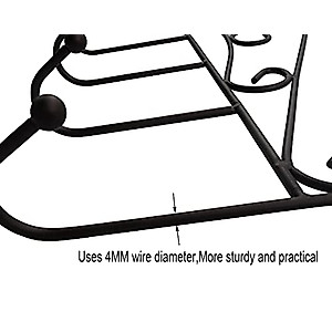 Eywlwaar Black Over The Door Hook-7 Hooks, All-Iron Heavy Duty Door Clothes Coat Hook (Black)