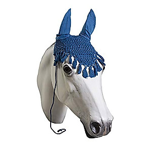 Horse Fly Bonnet with Tassels- Horse and Pony Sizes (Horse, Turquoise)