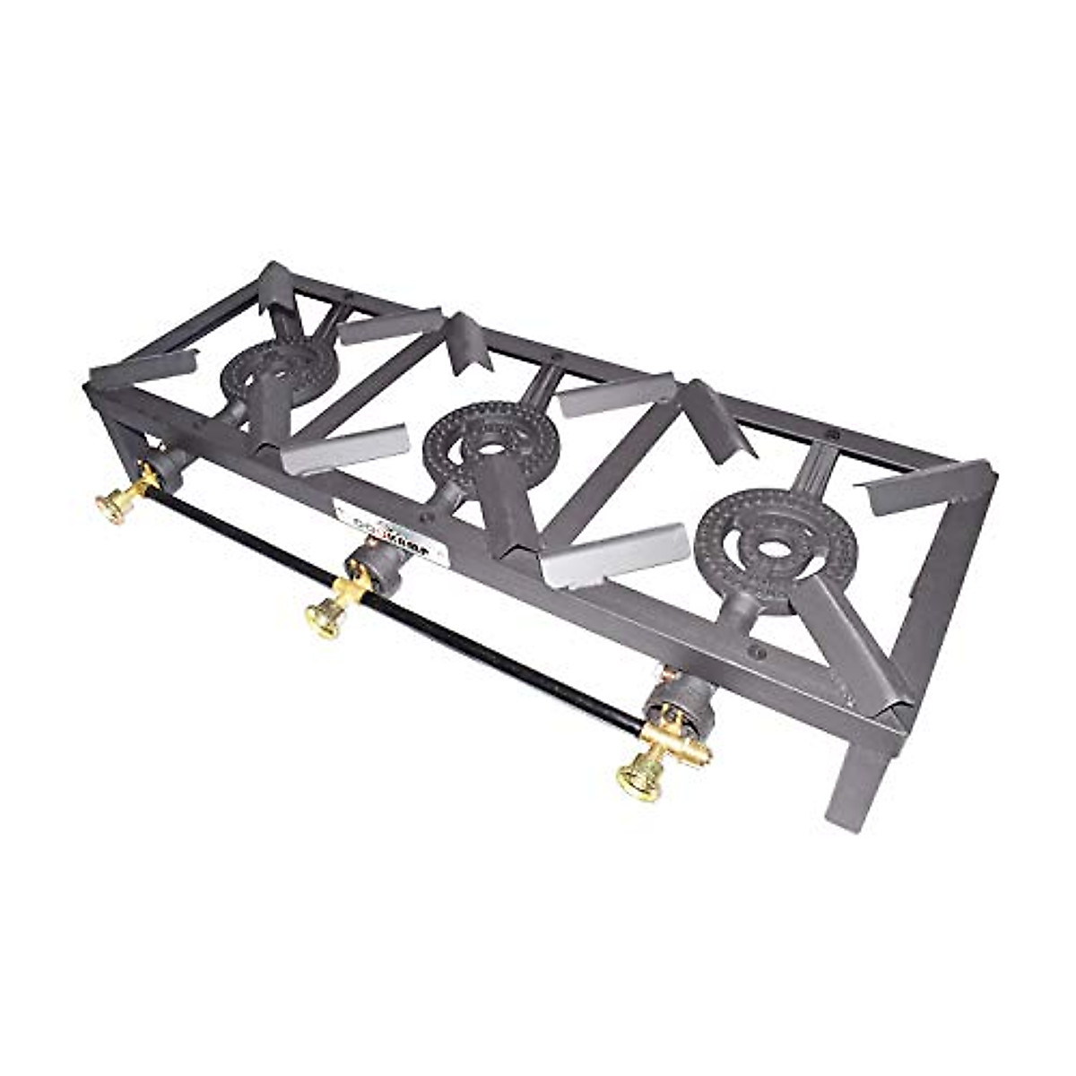 COOKAMP Triple Burner Angle Iron Camp Stove with CSA Listed Regulator and 4ft Hose [SA3200]