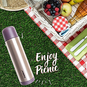 COOKER Double Insulated Thermos, Stainless Steel Thermos for Hot Drinks with Cup, 25 Oz Bpa Free Leakproof Thermos for Tea, Hot & Cold up to 24 Hours