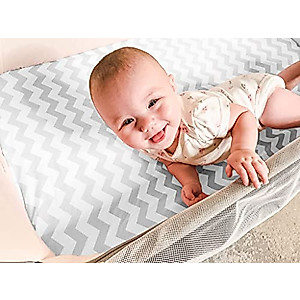 Bassinet Bed Sheets – Bassinet Fitted Sheets 4 Pack – 100% Jersey Knit Cotton Cradle Sheets – Bassinet Bedding for Standard Size Oval or Rectangular Bassinet Pads – Bassinet Sheet for Boy & Girl