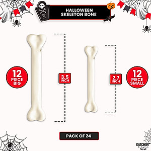 KatchOn, Mini Halloween Skeleton Bones - Big Pack of 24 | Mini Bones Halloween for Halloween Decorations Indoor | Mini Skeleton Bones for Crafts | Halloween Bag of Bones, Halloween Bones Decorations