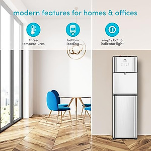 Avalon Limited Edition Self Cleaning Water Cooler Water Dispenser - 3 Temperature Settings - Hot, Cold & Room Water, Durable Stainless Steel Construction, Bottom Loading - UL Listed