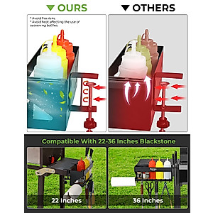 yamagahome Griddle Caddy, Grill Caddy for 28"/36" Blackstone Griddles, BBQ Caddy for Outdoor Grill Storage Organizer with Paper Towel Holder, Tool Holder & 8 J-Hooks, No Drilling, Space Saving