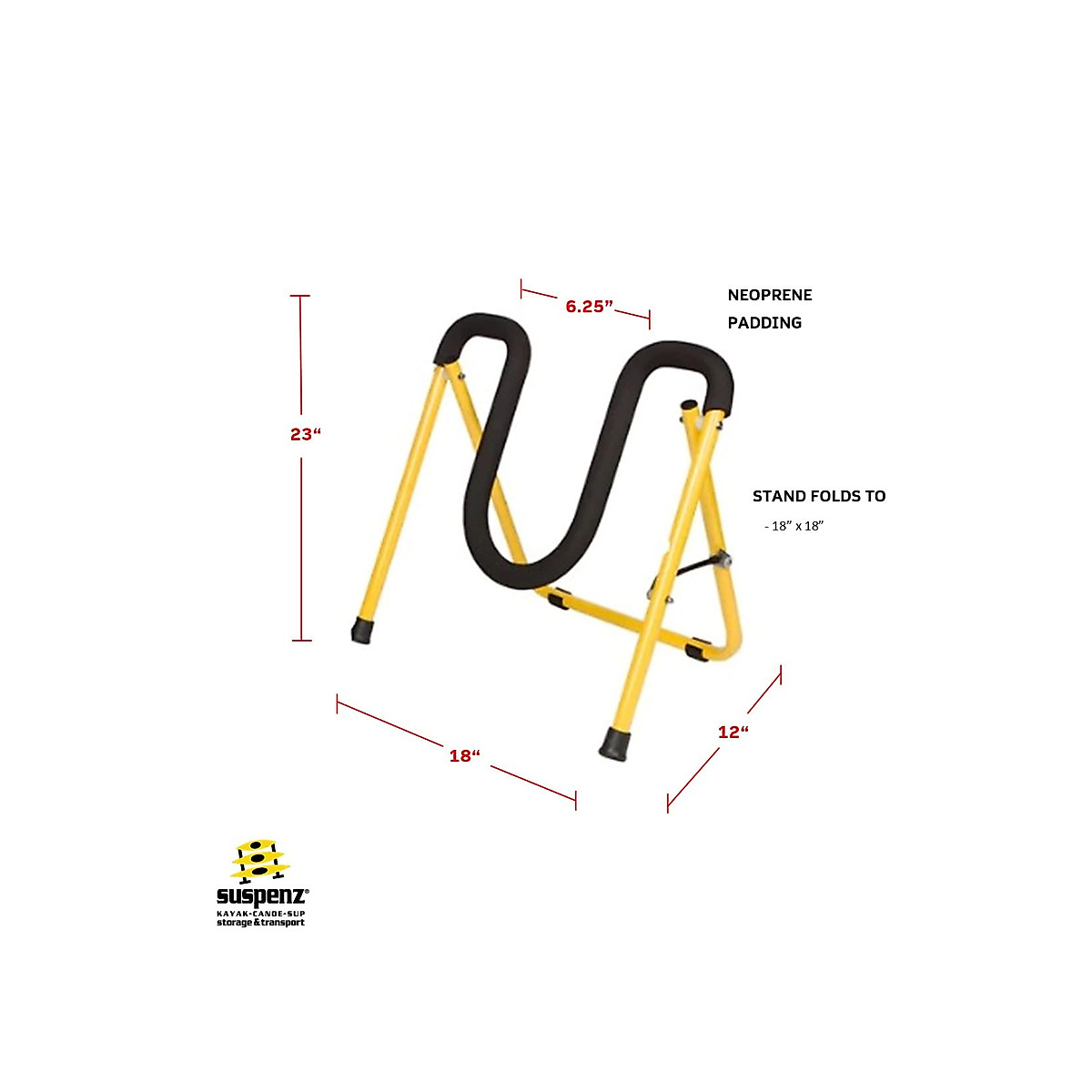 Suspenz SUP Stands, Stand Up Paddle Board, Surfboard Foldable Racks, EZ-Fold Portable Stand, Yellow 22-1901