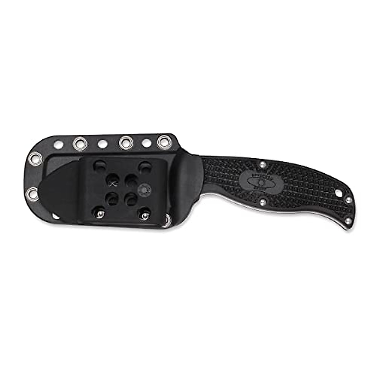 Spyderco Enuff Clip Point Fixed Blade Utility Multitool Knife with 2.75" VG-10 Stainless Steel Blade and Premium Custom-Molded Boltaron Sheath - PlainEdge - FB31CPBK