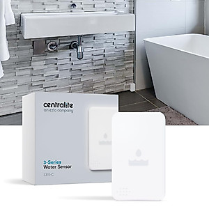 Centralite Water Leak Sensor - Monitors Your Whole Home for Leaks - Detects Water Leaks in the Kitchen, Bathroom, Basement, Or Laundry Room - Works With Smartthings, Hubitat, Ezlo, Vera, and Zigbee
