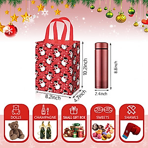 DECHISY 12Pack Small Christmas Gift Bags, Non-woven Reusable Christmas Bags,12 Different Style Christmas Tote Bags with Handles, Holiday Gift Bags for Christmas Presents, Kids, Xmas Party Favors