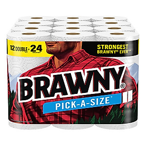 Brawny® Pick-A-Size® Paper Towels, 12 Double Rolls = 24 Regular Rolls