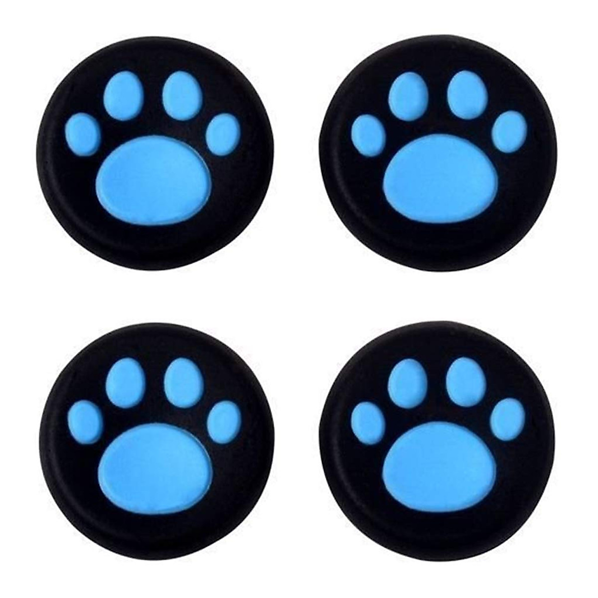 Silicone Thumb Stick Grip Cap Joystick Thumbsticks Caps Cover for PS4 PS3 Xbox One PS2 Xbox 360 Game Controllers (Blue Cat Dog Paw 4PCS)