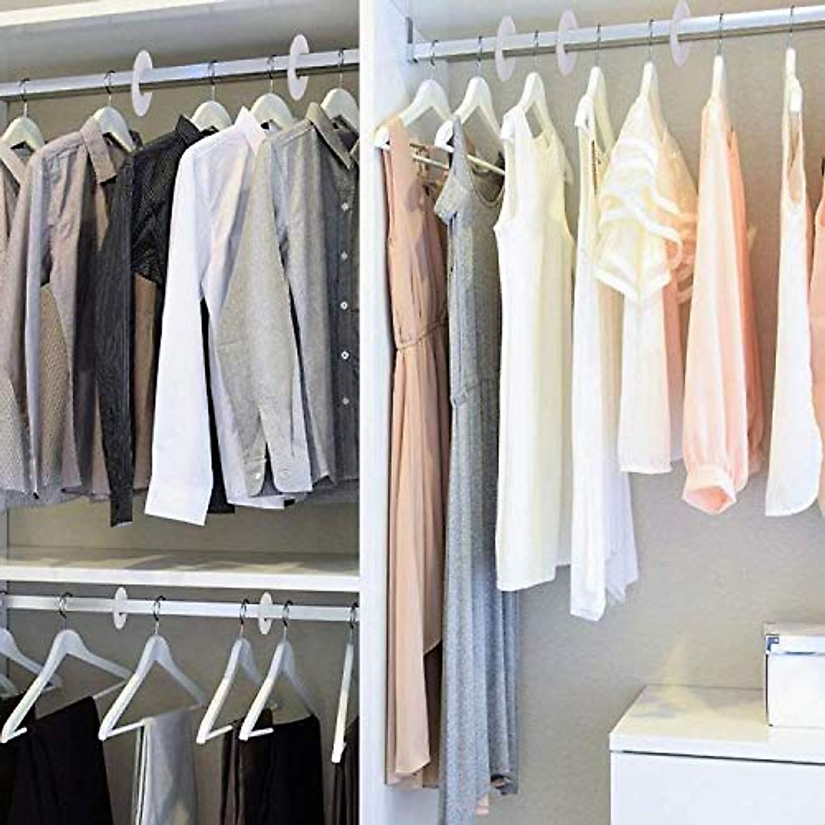 15Pcs Clothing Rack Size Dividers Blank Round Hangers Closet Dividers Baby Closet Size Dividers Hanging Ring Label for Home Closet Cloth Store, White