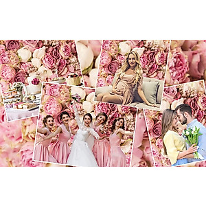 KonPon 8x8ft Flowers Backdrop Rose Floral Party Wedding Backdrops for Photography Baby Shower Marriage Photo Backdrop for Studio Props KP-156